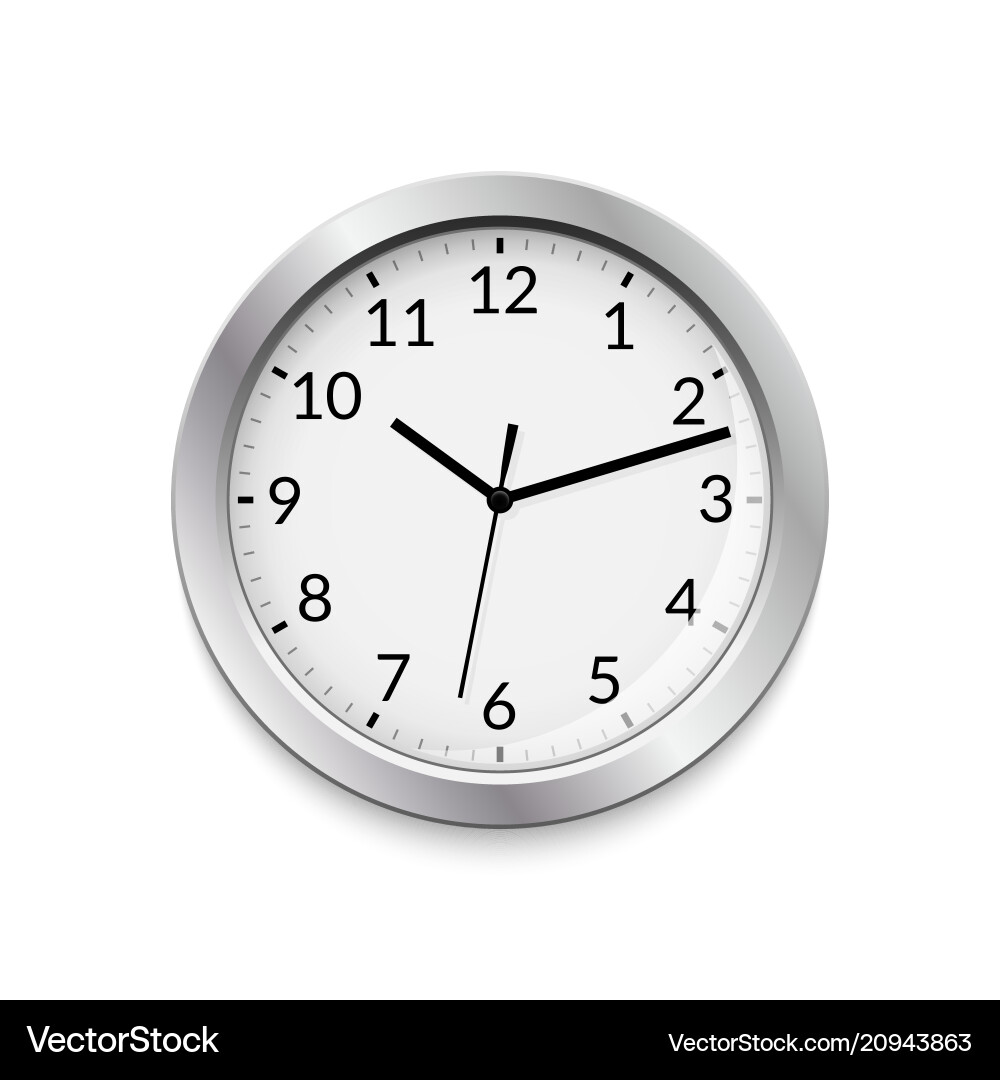 Office clock circle modern business sign Vector Image