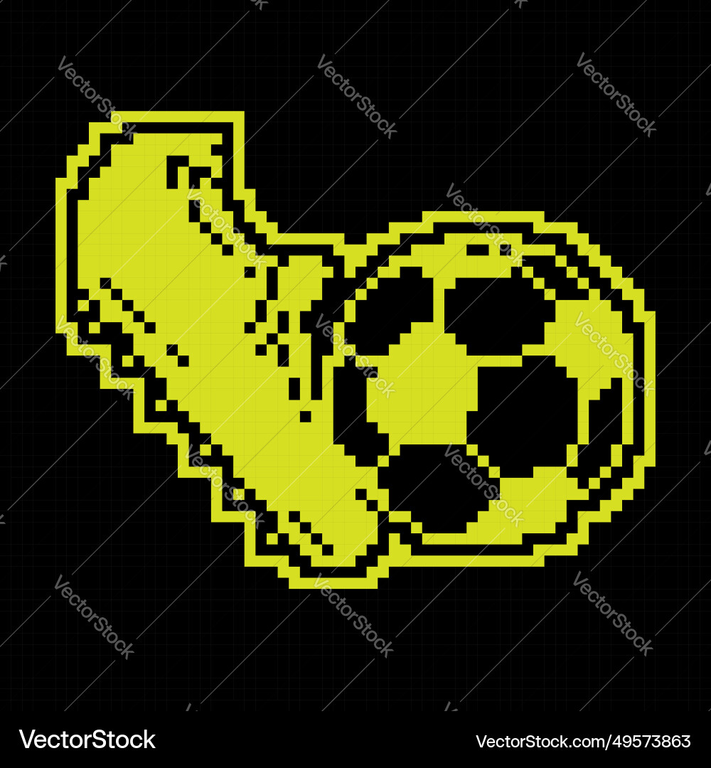 Pixel silhouette icon black and yellow classic Vector Image