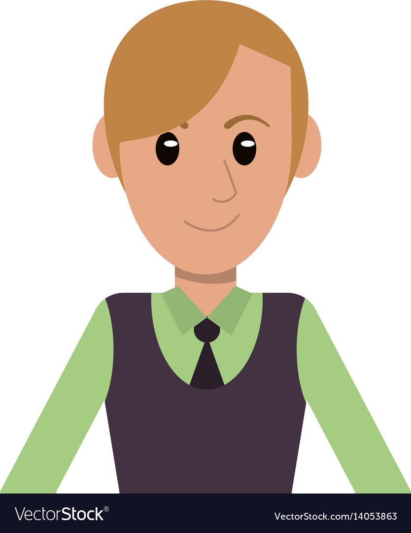 Portrait man male character smile Royalty Free Vector Image