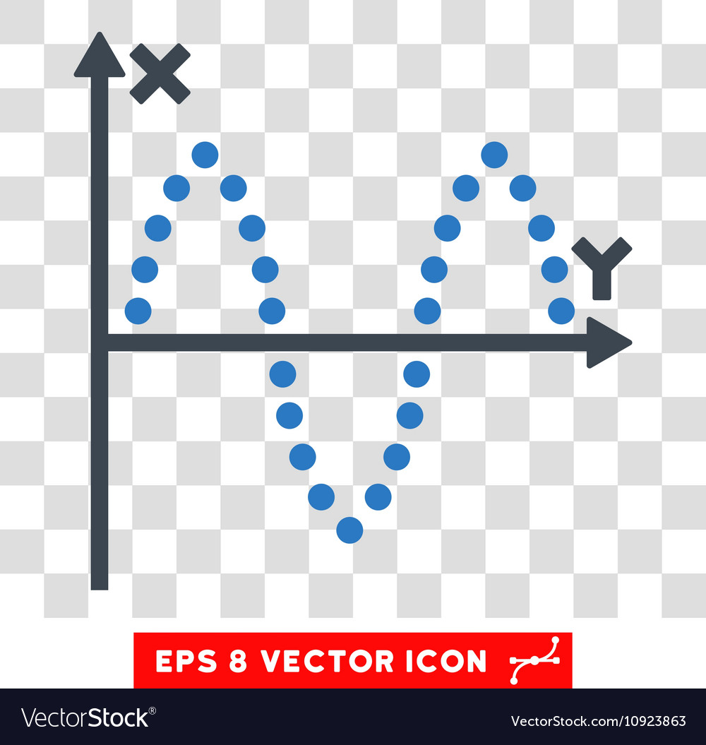 Sinusoid plot eps icon Royalty Free Vector Image