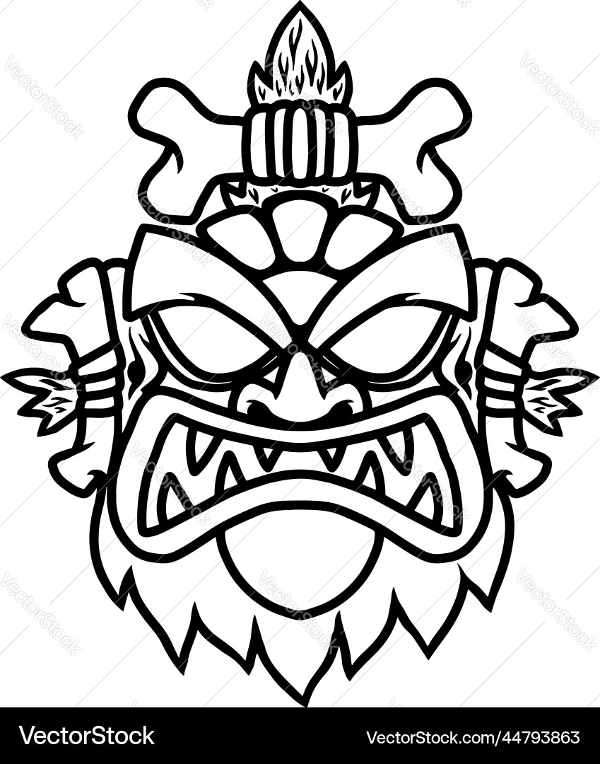 Tiki idol design element for poster card banner Vector Image
