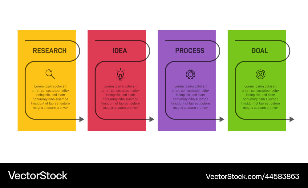 Vertical infographic design with icons and 4 Vector Image