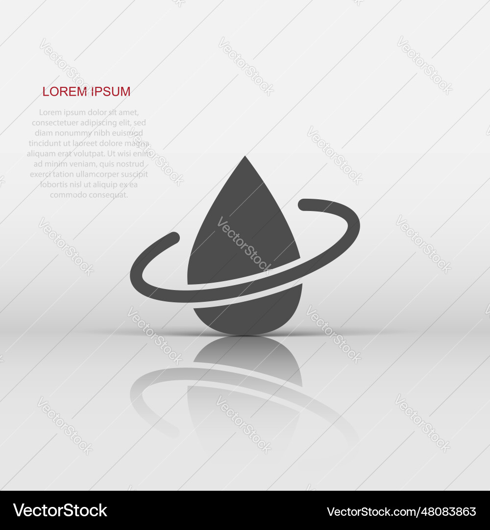 Water drop icon in flat style droplet on white Vector Image