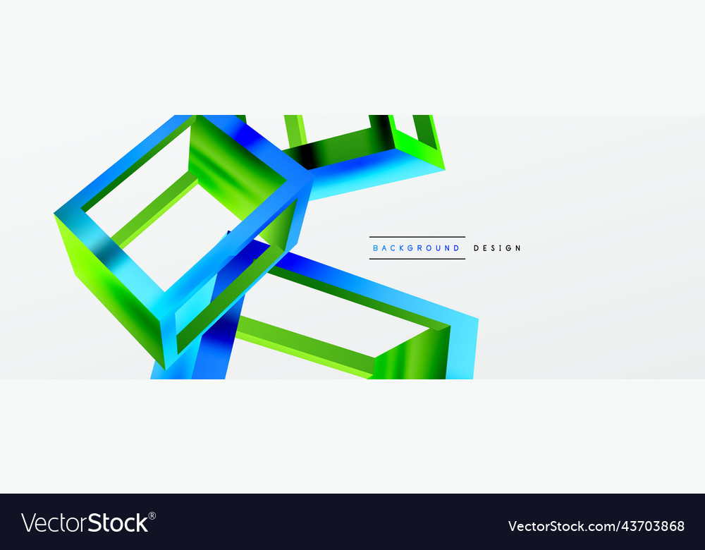 3d Cube Shapes Geometric Background Trendy Vector Image