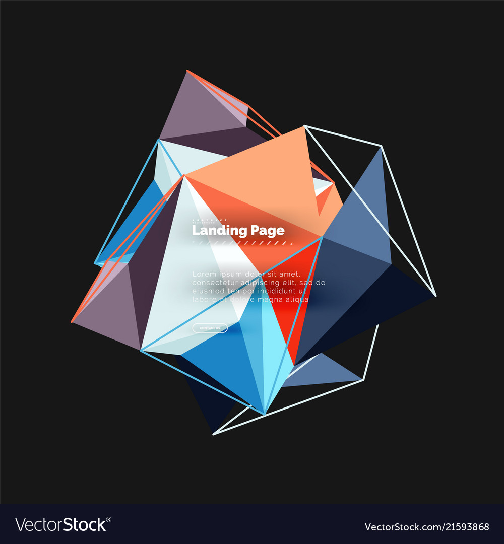 3d triangle abstract background Royalty Free Vector Image