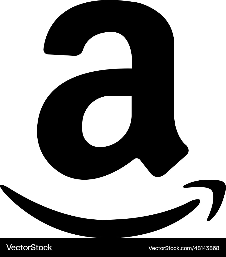 Amazon shopping logo icon arrow symbol Royalty Free Vector