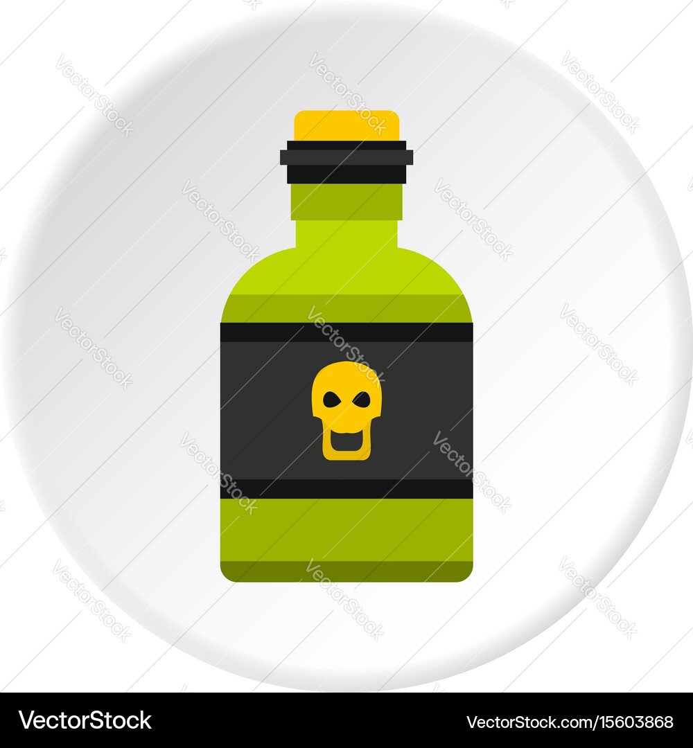 Bottle of poison icon circle Royalty Free Vector Image