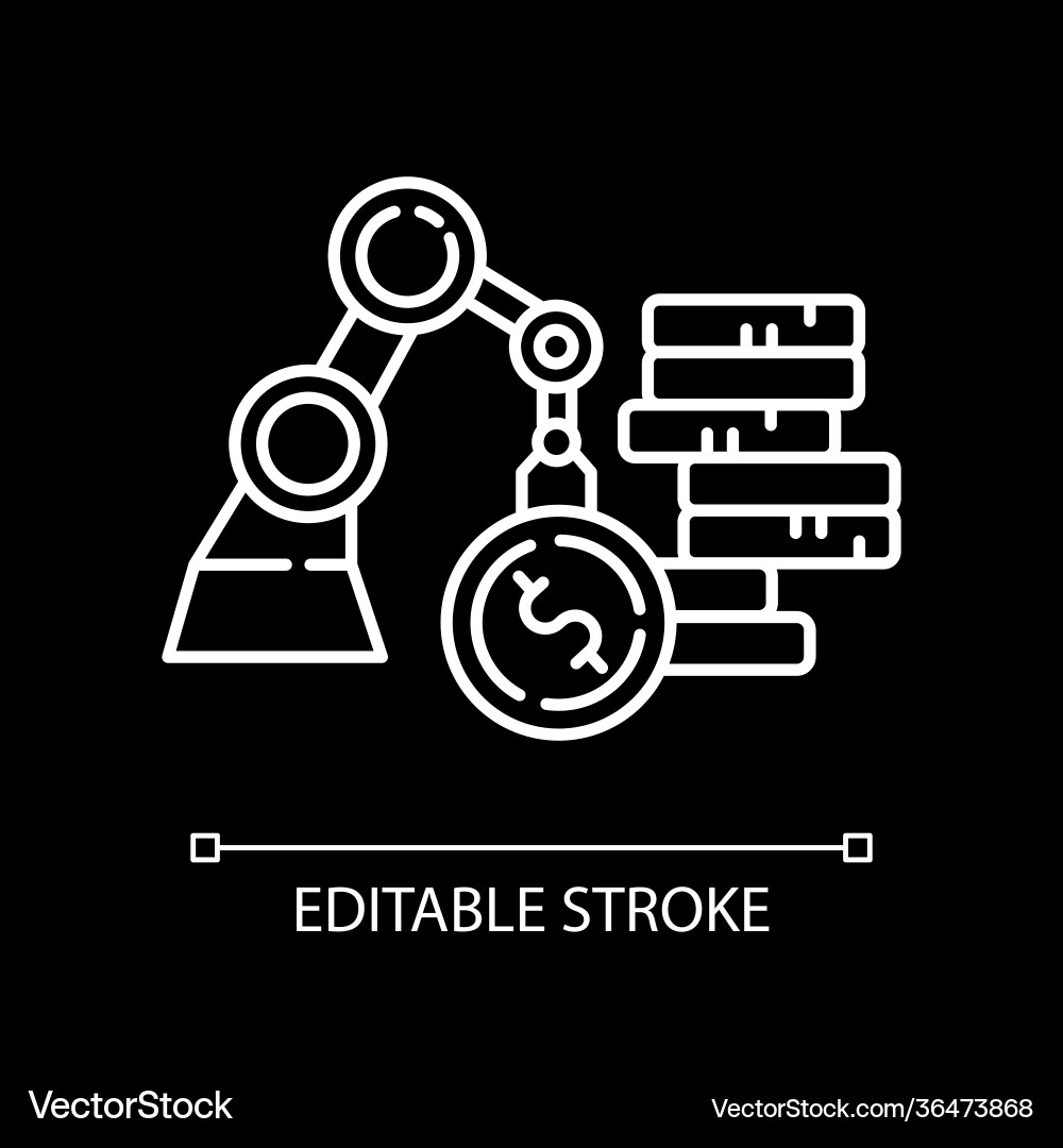 Business and industrial white linear icon Vector Image