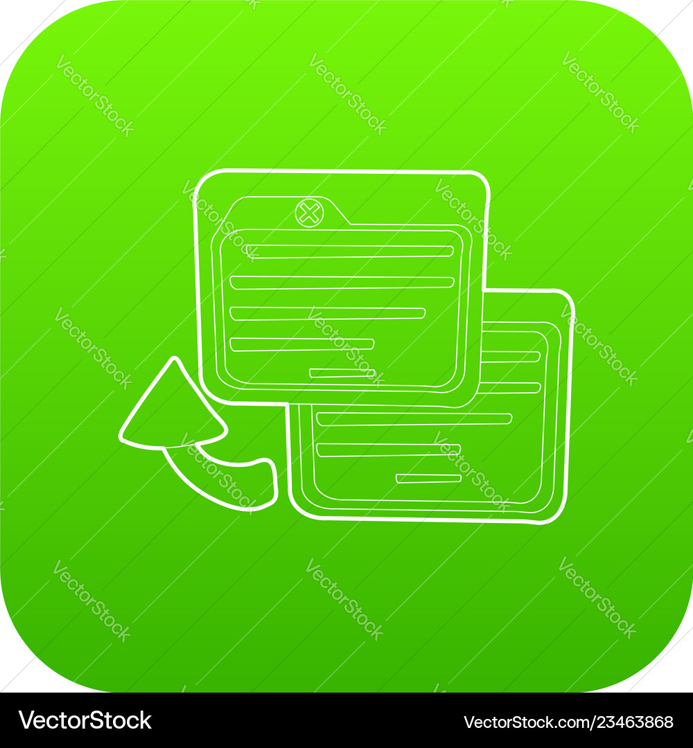 Business card icon green Royalty Free Vector Image