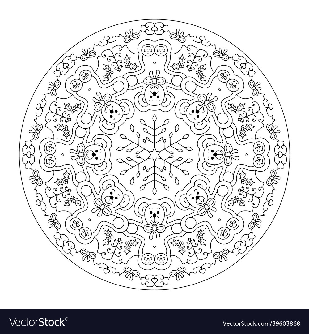 Christmas mandala Royalty Free Vector Image - VectorStock