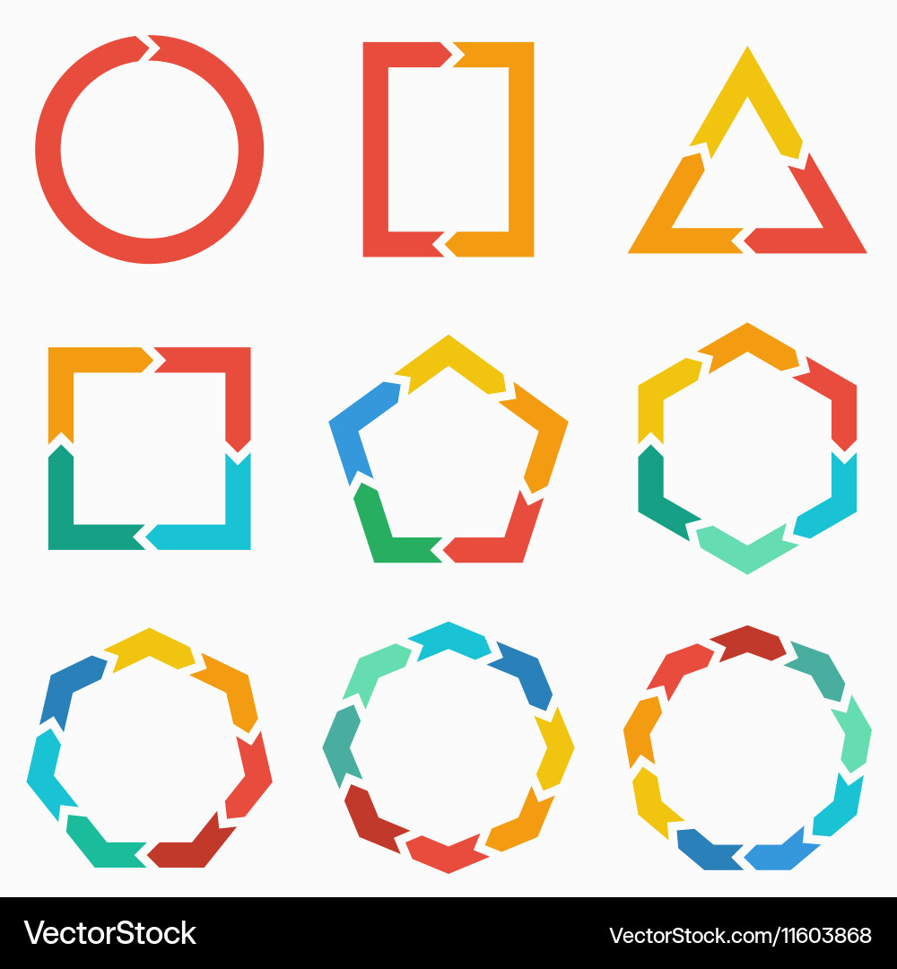 Geometric shapes arrows for infographic Royalty Free Vector