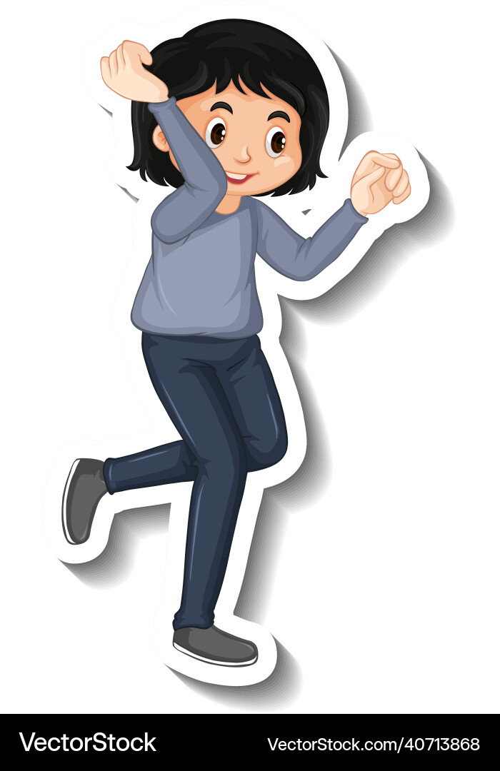 Girl throwing something cartoon character Vector Image