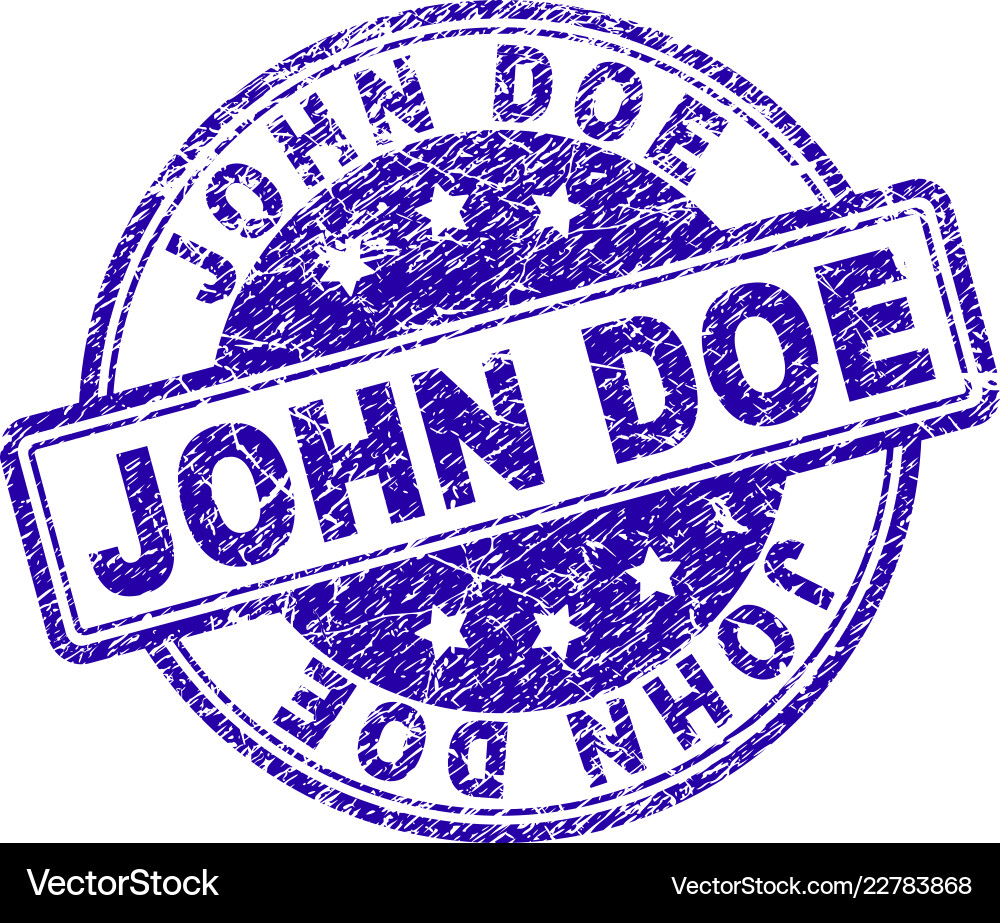 Grunge textured john doe stamp seal Royalty Free Vector
