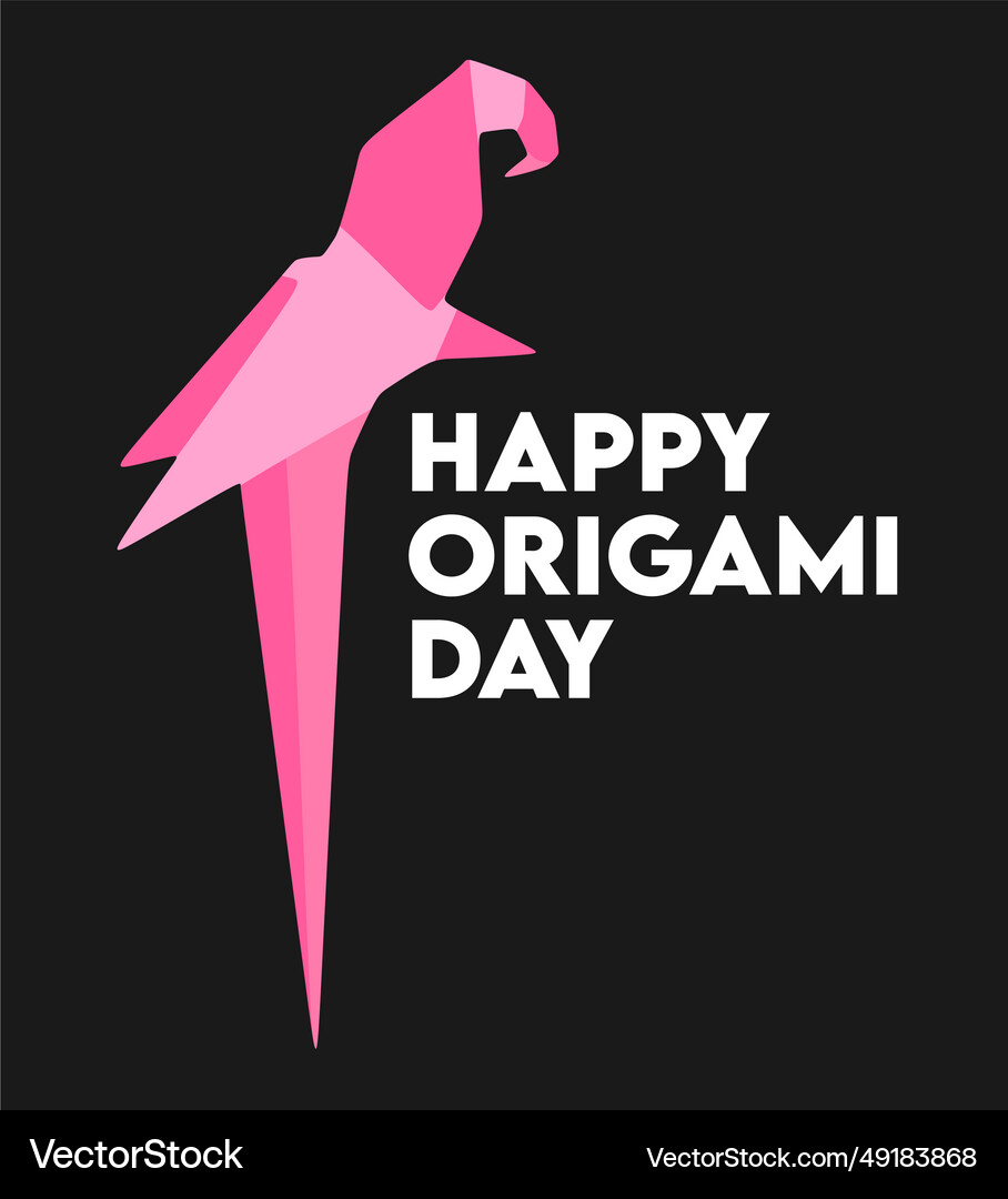 Happy origami day with beautiful Royalty Free Vector Image