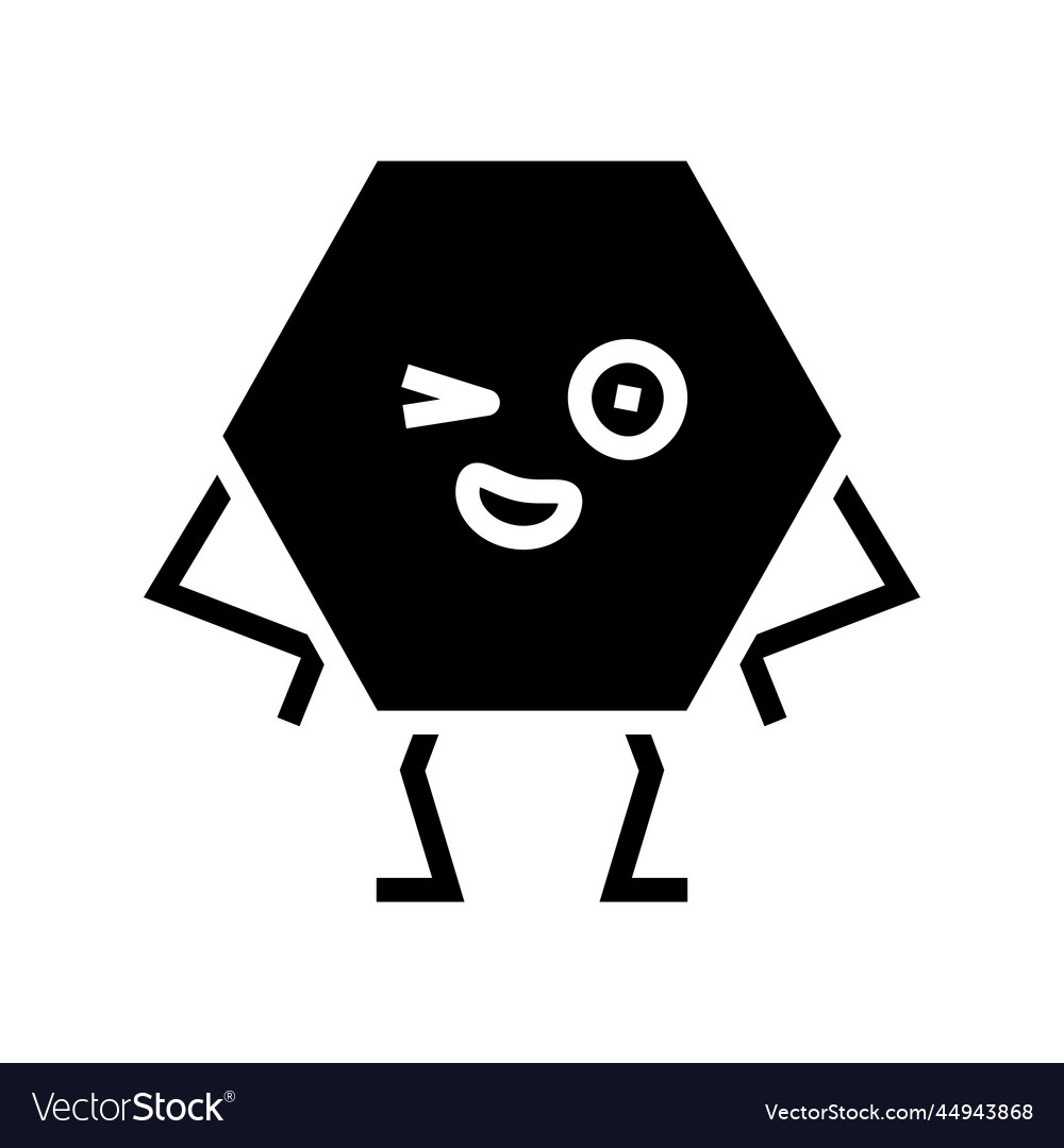 Hexagon geometric shape character glyph icon Vector Image Hexagon geometric shape character glyph icon Vector Image