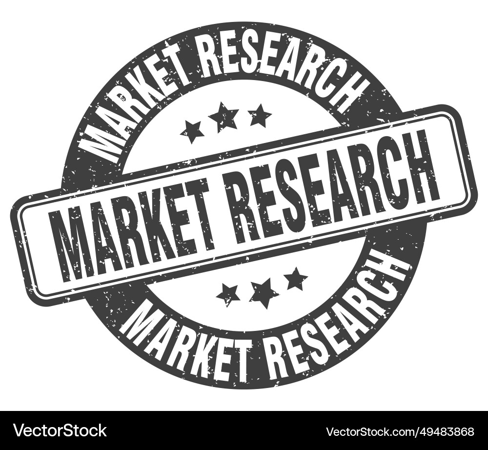 Market research stamp label round Royalty Free Vector Image