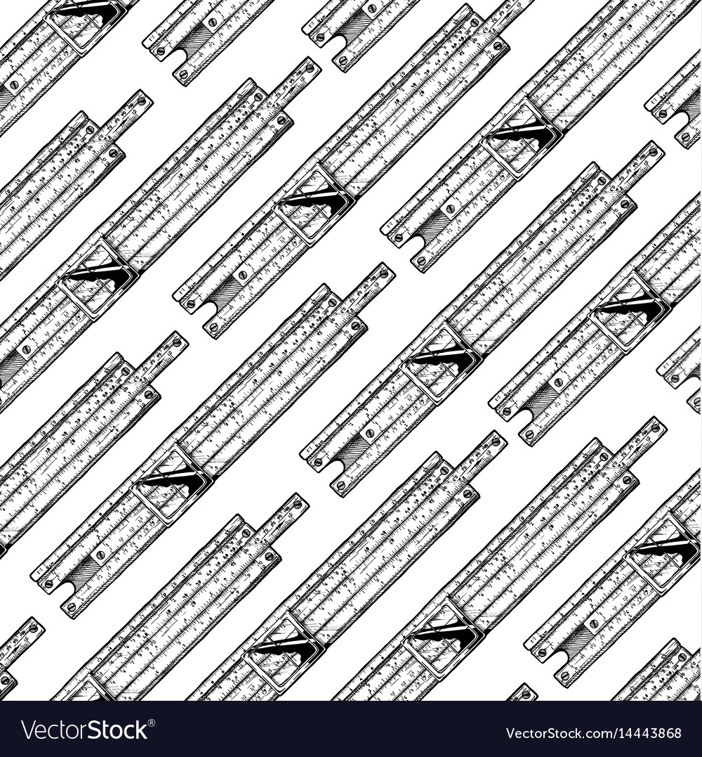 Pattern with slide rules Royalty Free Vector Image