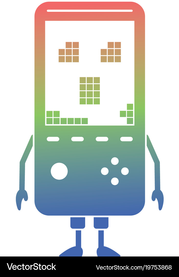 Portable video game console kawaii character Vector Image