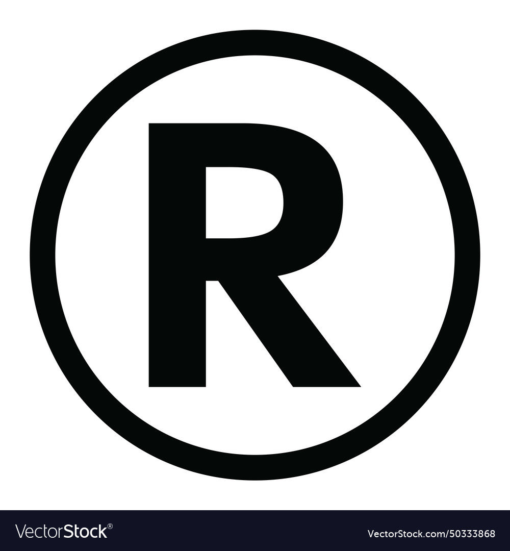 Registered r trademark symbol icon isolated Vector Image