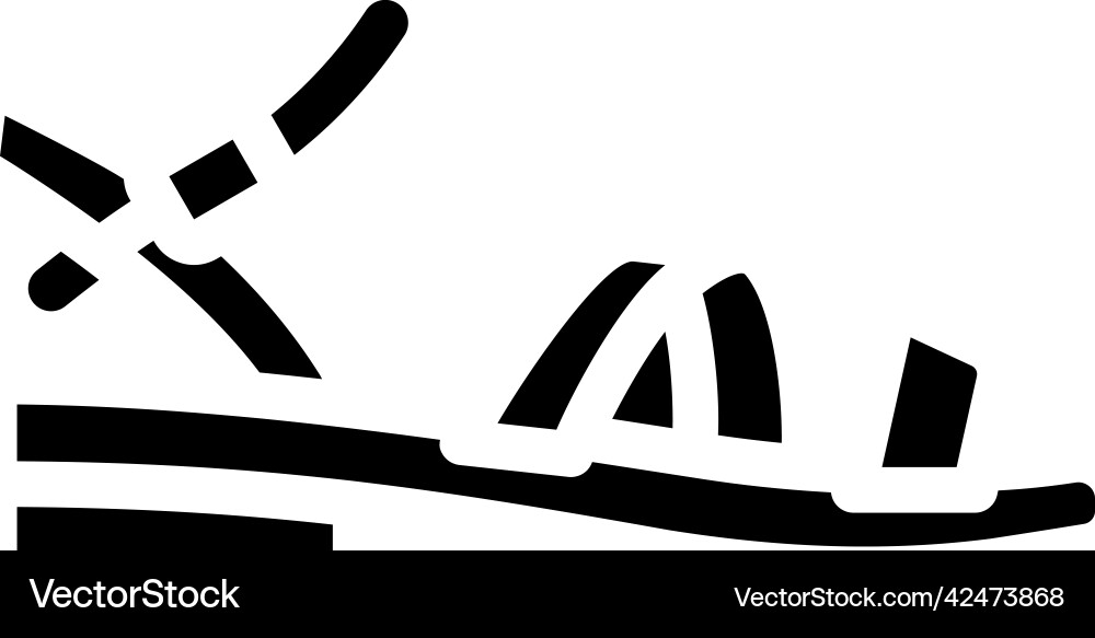 Sandals footwear glyph icon Royalty Free Vector Image