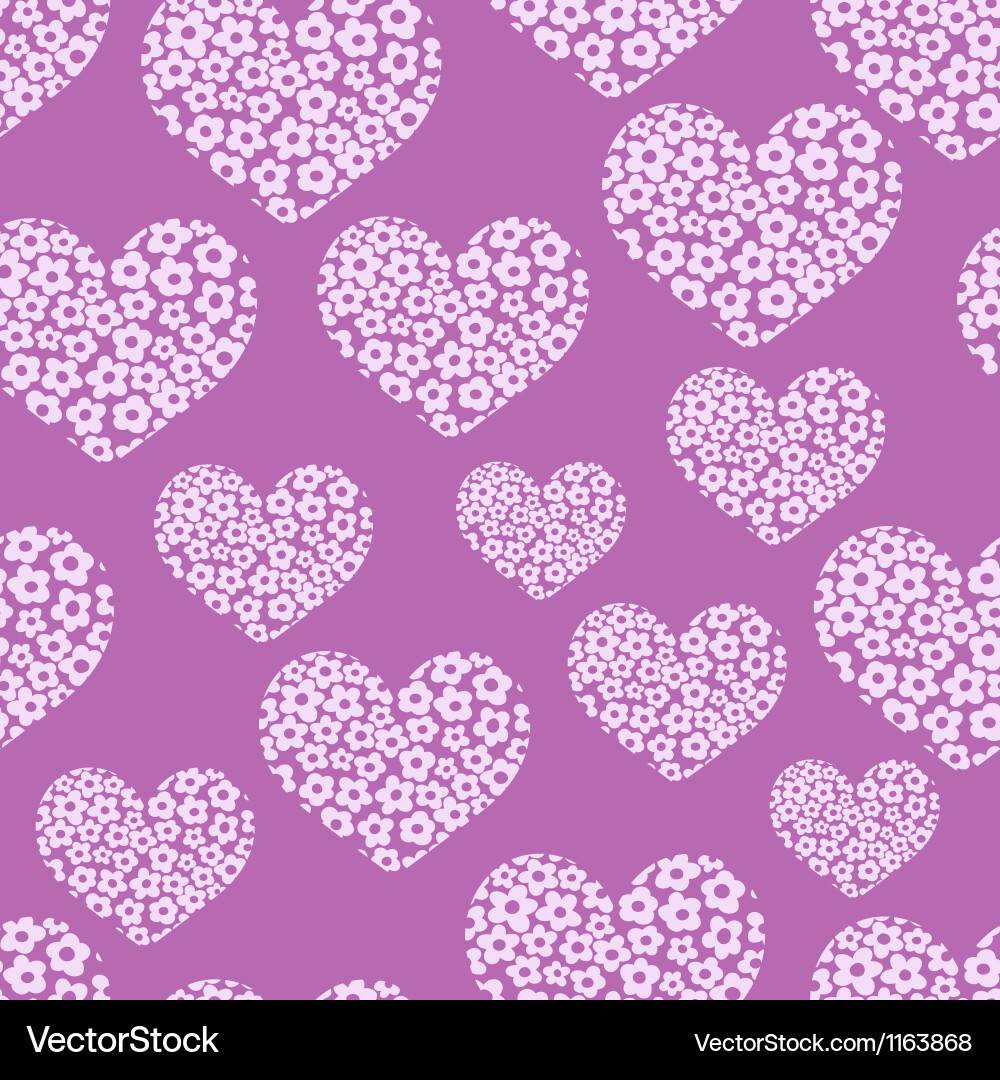 Seamless pattern with heart of flowers Royalty Free Vector