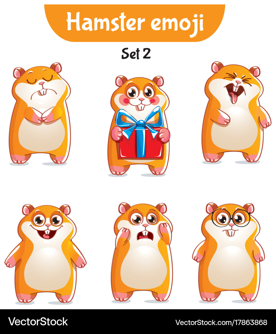 Set of cute hamster characters 2 Royalty Free Vector Image