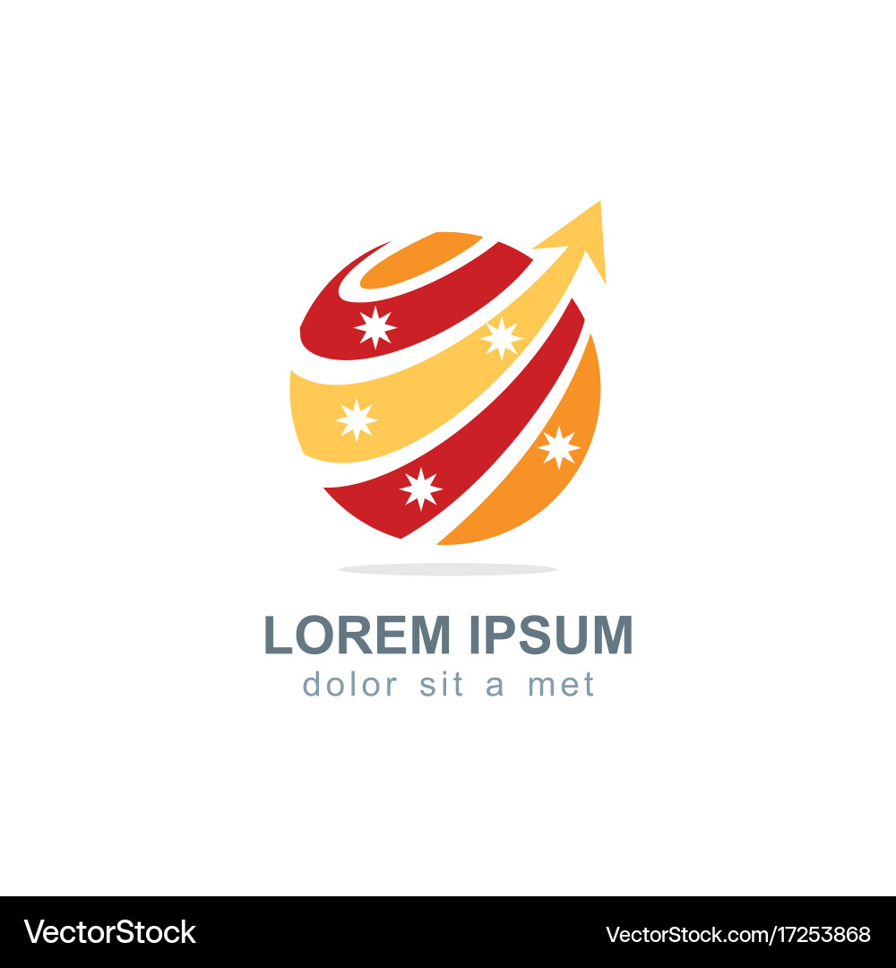 Sphere loop arrow technology logo Royalty Free Vector Image