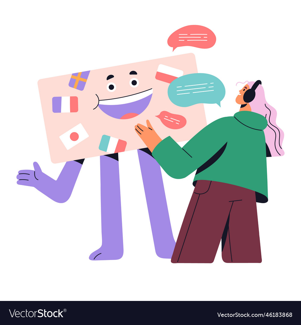 Studying learning foreign languages through Vector Image