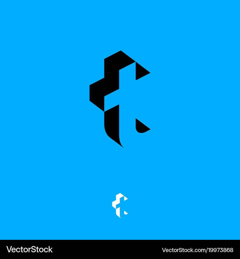 T letter invisible letter with a shadow Royalty Free Vector