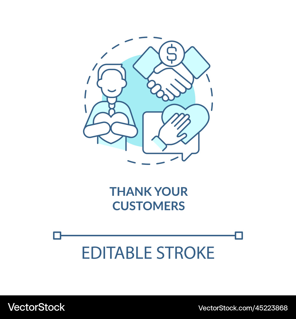 Thank your customers blue concept icon Royalty Free Vector