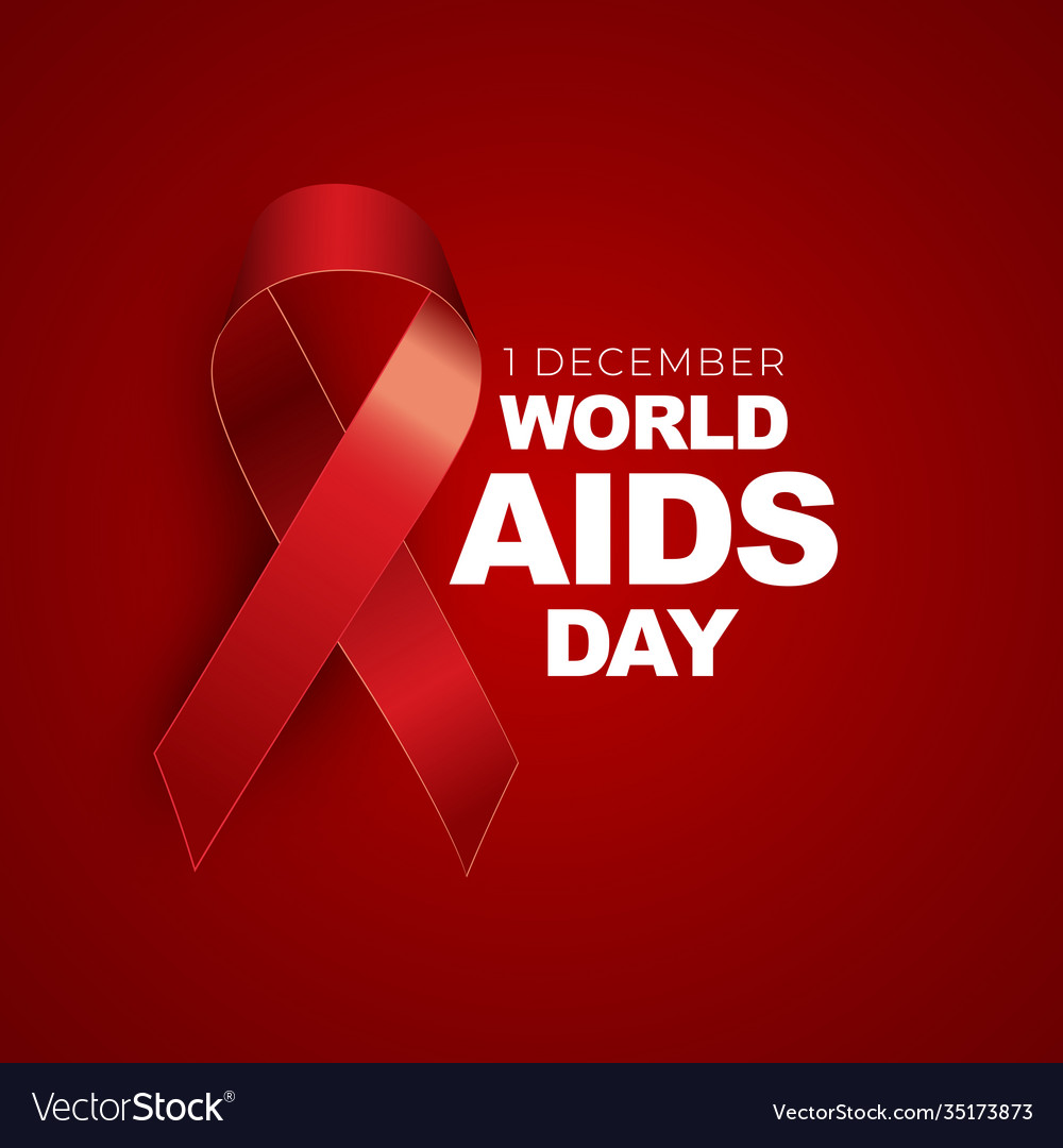 1 december world aids day concept with red ribbon Vector Image