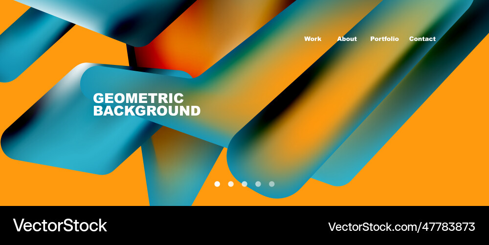Colorful geometric background landing page Vector Image