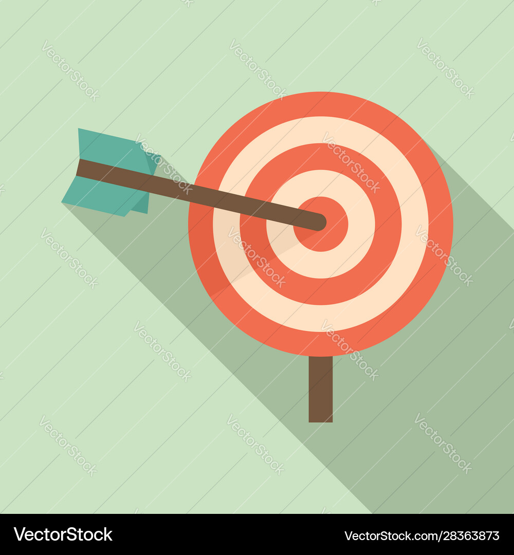 Company business target icon flat style Royalty Free Vector