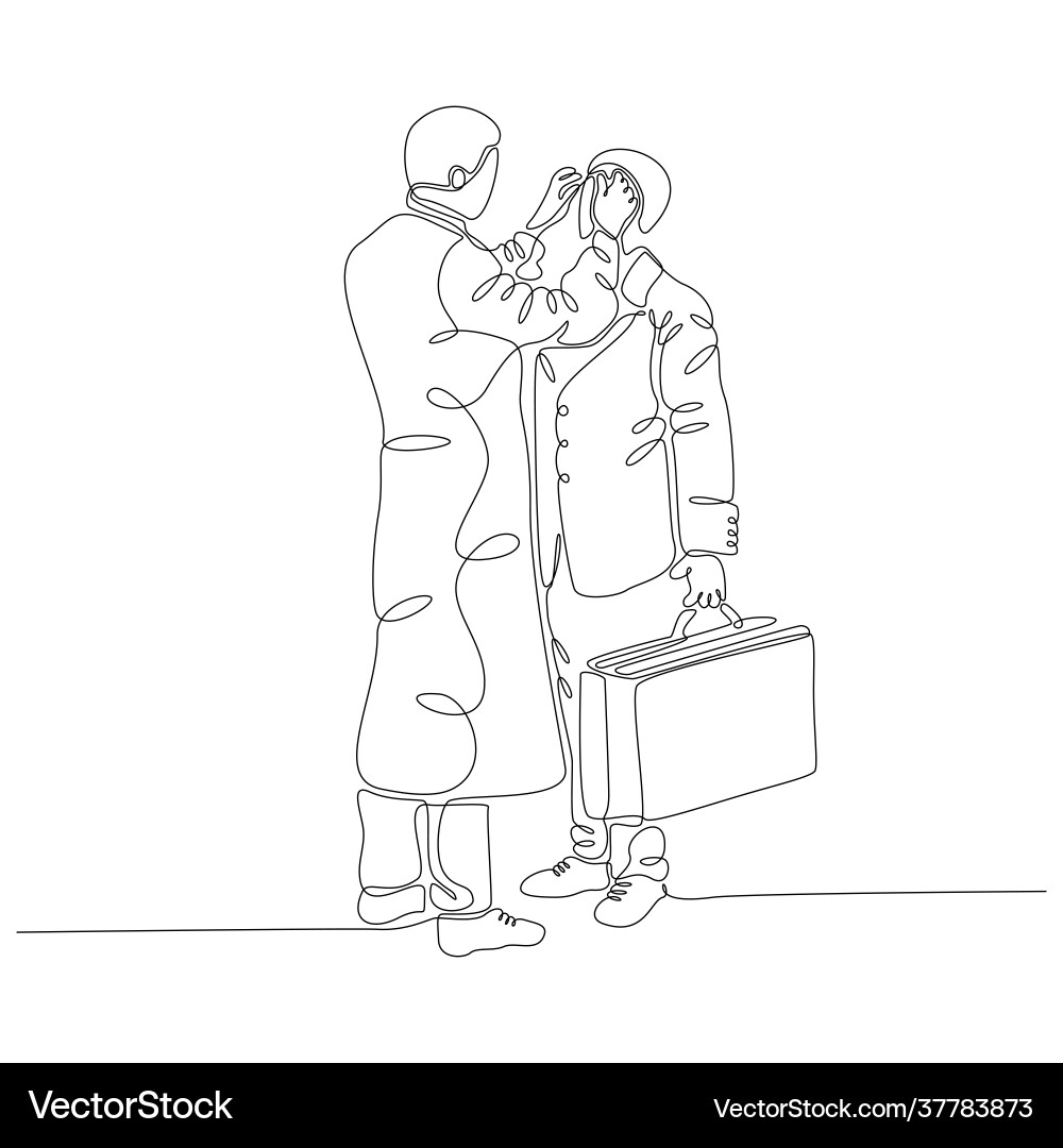 Continuous line drawing doctor with medical Vector Image