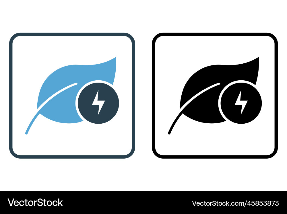 Green energy icon leaf icon with electricity Vector Image