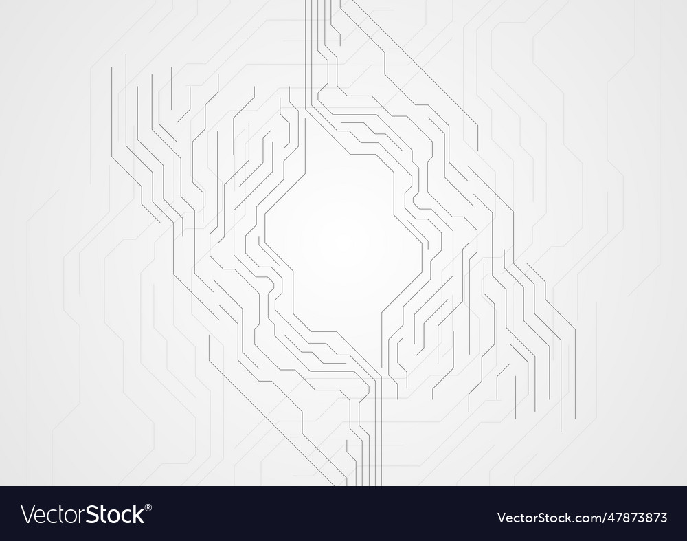Grey technology abstract background with circuit Vector Image