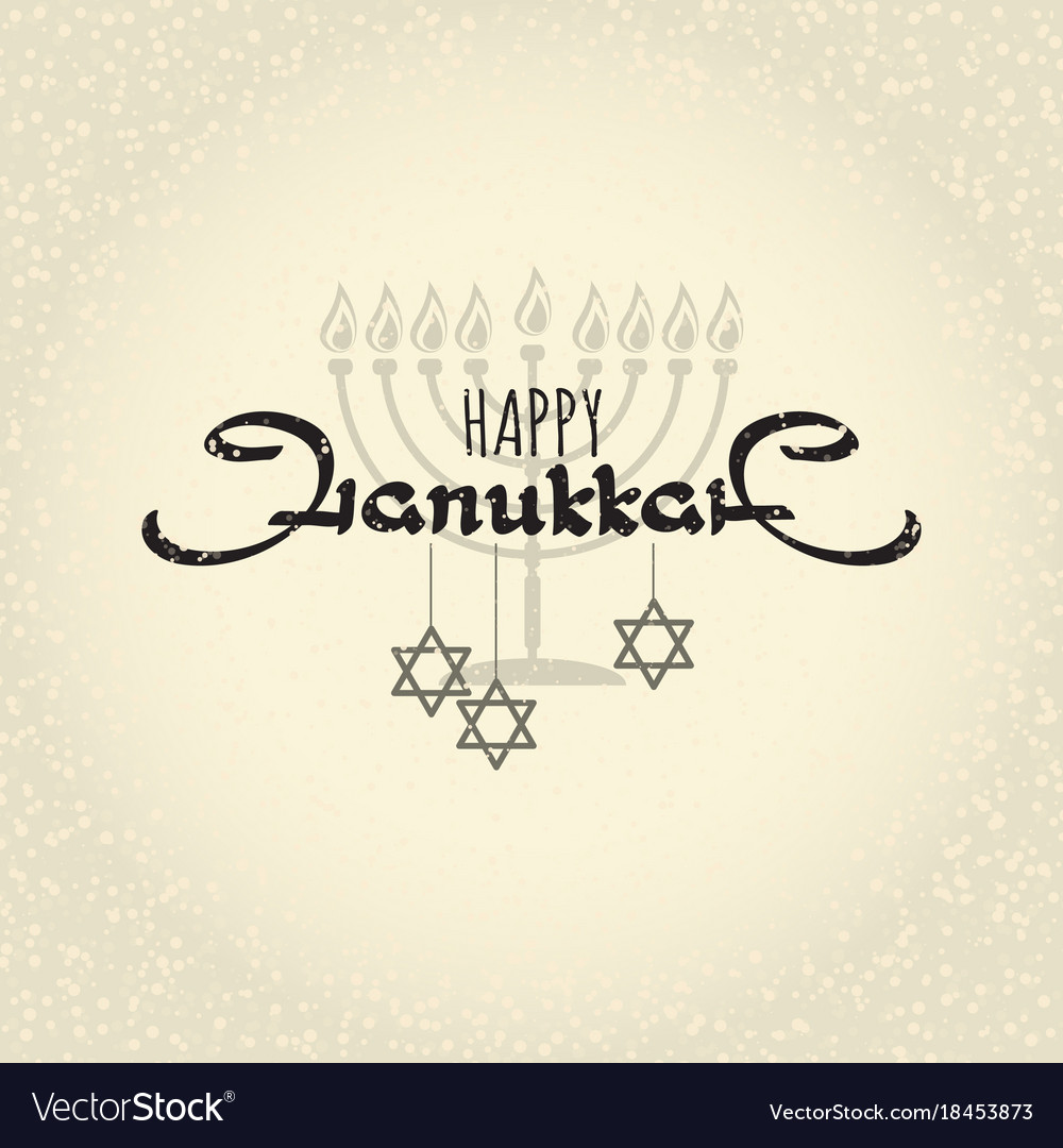 Happy hanukkah handwritten word menorah Royalty Free Vector