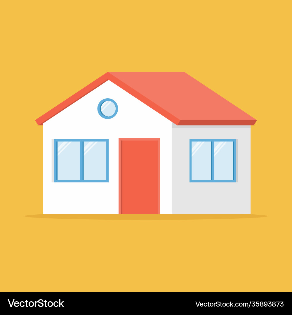 Home facade with door and windows isolated Vector Image