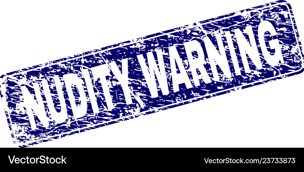 Scratched Nudity Warning Framed Rounded Rectangle Vector Image