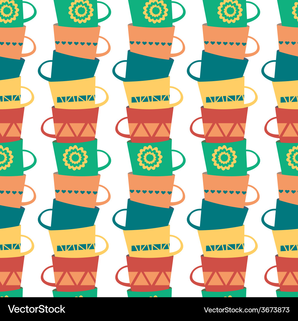 Seamless pattern with piles of stacked colorful Vector Image