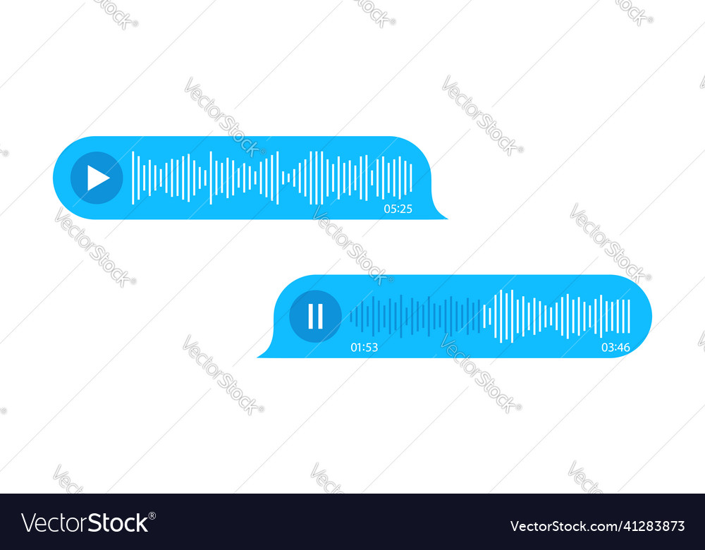 Voice message audio chat icons record audio Vector Image