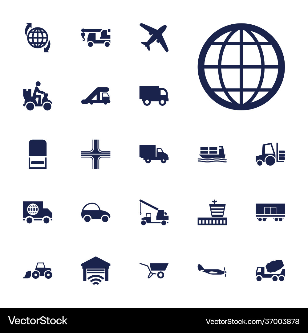 22 transport icons Royalty Free Vector Image - VectorStock