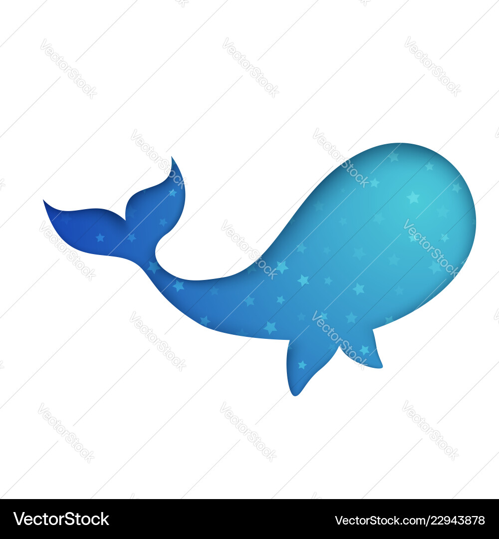 Blue whale on the white background Royalty Free Vector Image