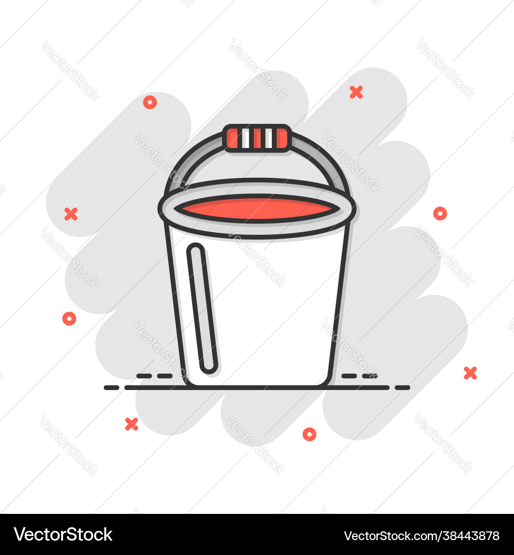 Bucket icon in flat style garbage pot on white Vector Image