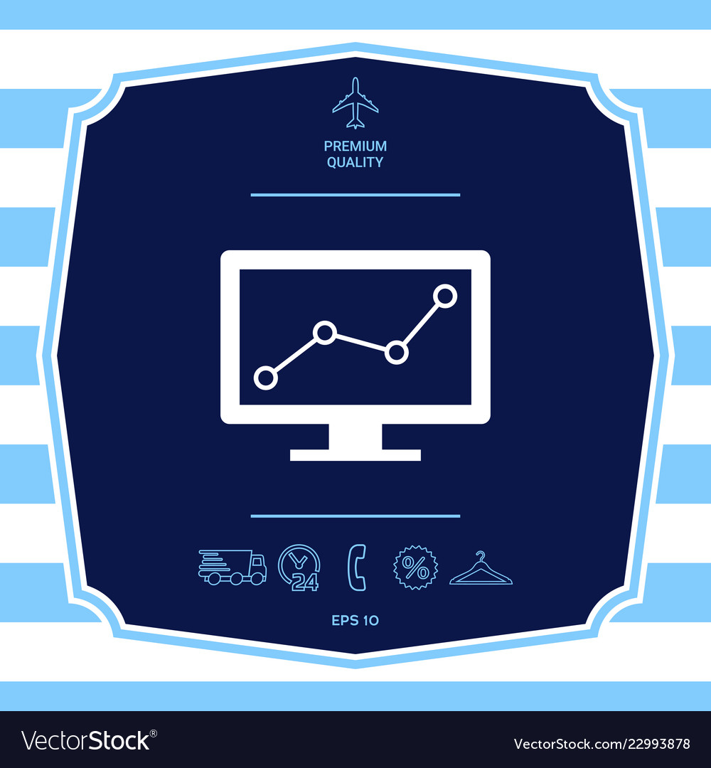Computer monitors with graph graphic elements Vector Image