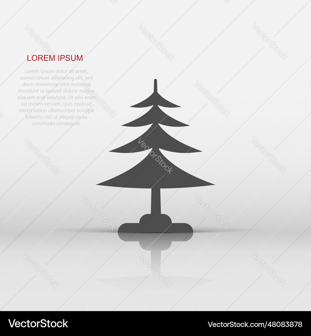 Conifer tree icon in flat style fir flora Vector Image