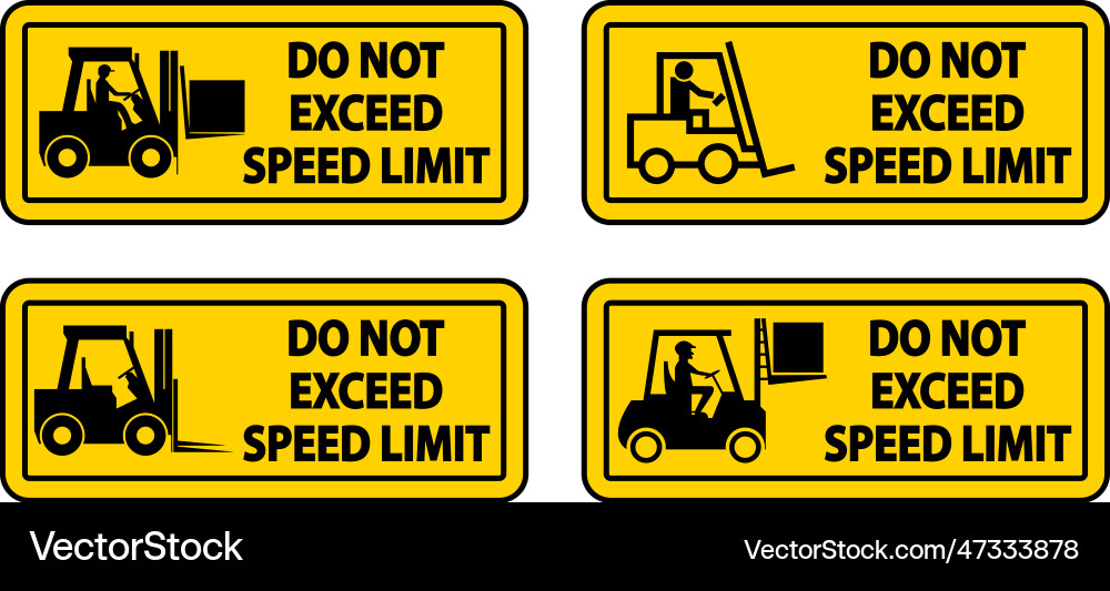 Do not exceed speed limit label sign on white Vector Image