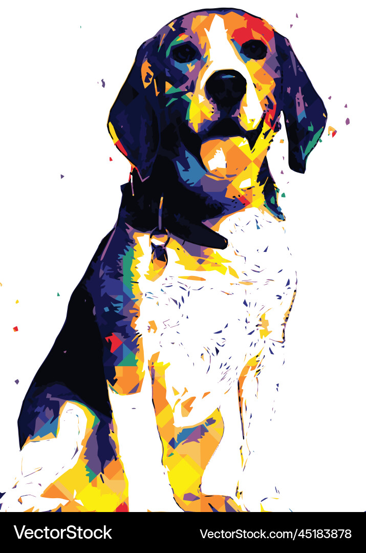Dog art colorful creative poster image Royalty Free Vector