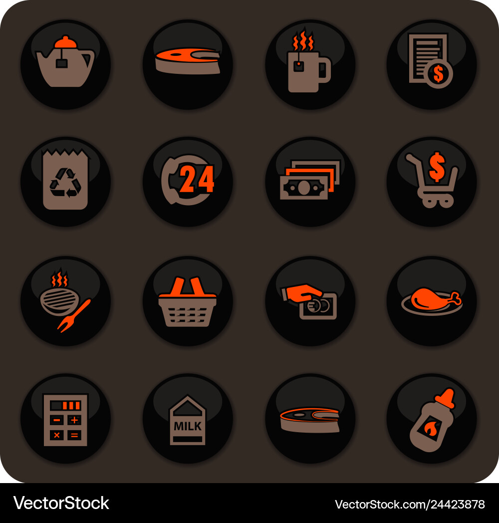 Grocery store icons set Royalty Free Vector Image