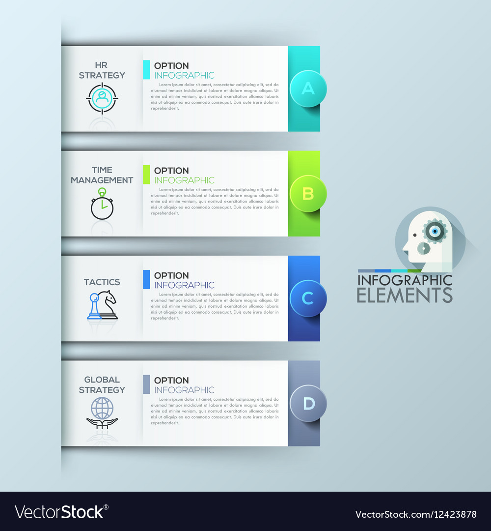 Infographic design template with 4 rectangular Vector Image